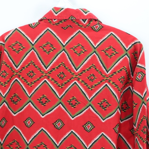 Vintage | Shirts | Vintage Southwestern Aztec Print Western Shirt Red ...
